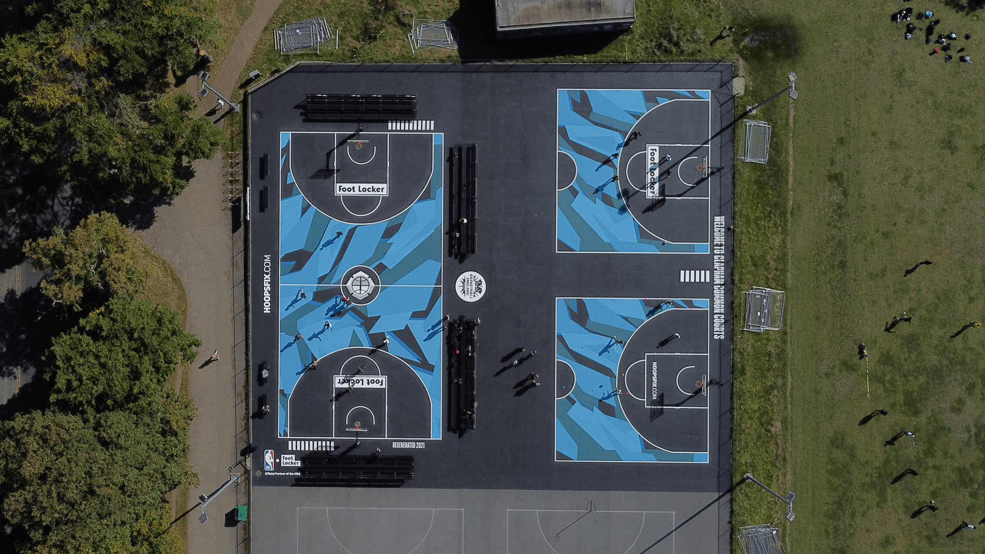 Clapham Common basketball courts artwork & equipment refreshed ...